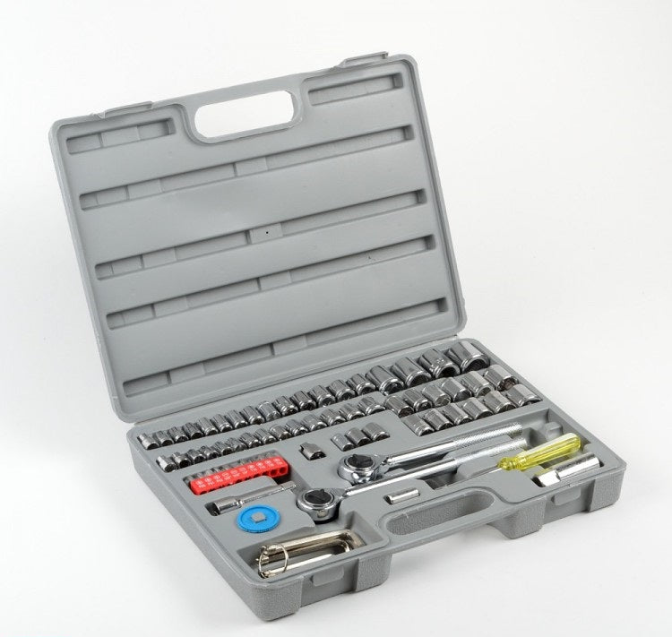 75 Pc Combo Socket Set Includes Ratchets, Hex Key, Spark Plug Socket ...