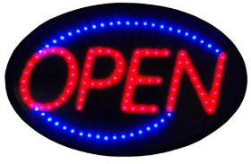 Lighted Electric Led Lit Neon Open Store Window Sign Flashing Animated