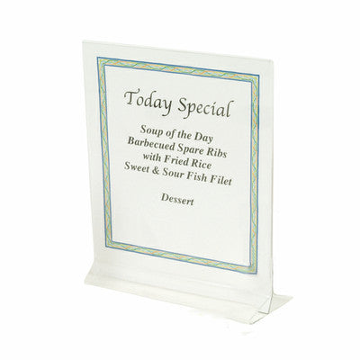 8 1/2" x 11" Clear Acrylic Plastic Table Card Menu Paper Holder Displa ...