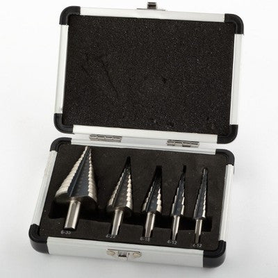 5 Piece Metric Step Stepped Down Variable Size Steel Drill Bit Unibit ...