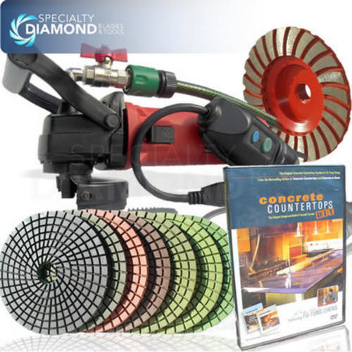 Electric Concrete Cement Diamond Wet Polishing Grinding Kit Polisher ...