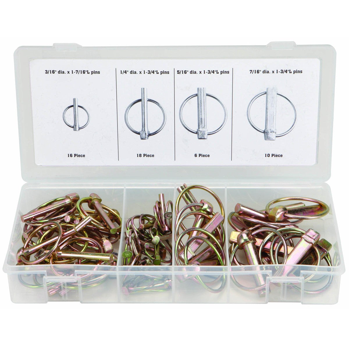 50 PC Spring Loaded Lynch Pin Assortment – JABETC