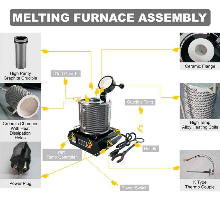 Electric Table Top Gold Silver Precious Metal Melter Furnace Melting P ...