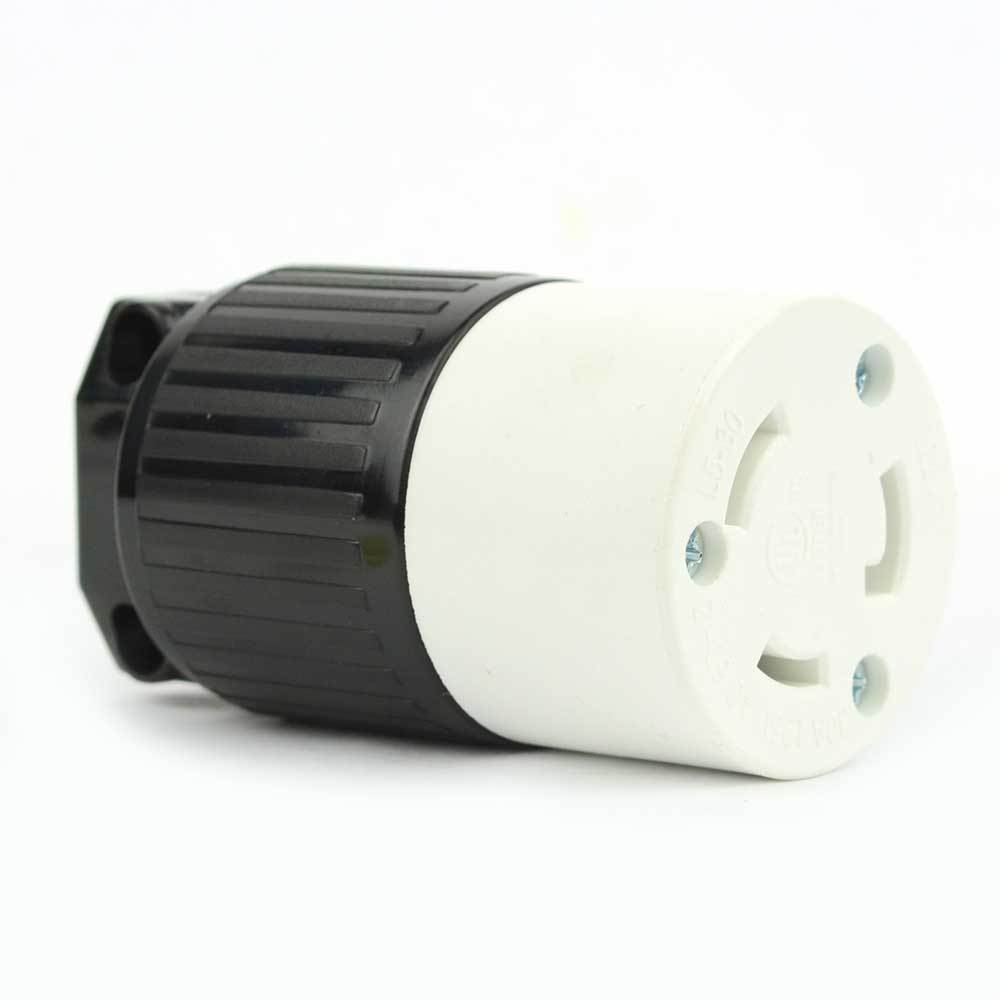 Female Twist Lock Electrical Receptacle Plug 3 Wire, 30 Amps, 125V, NE