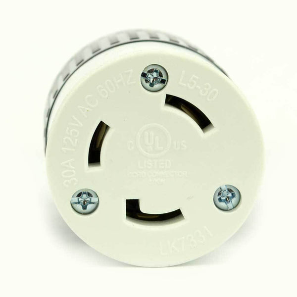 Female Twist Lock Electrical Receptacle Plug 3 Wire, 30 Amps, 125V, NE